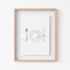 Kitchen Wall Art | Kitchen Decor | Line Art | Kitchen Print | Kitchen ...