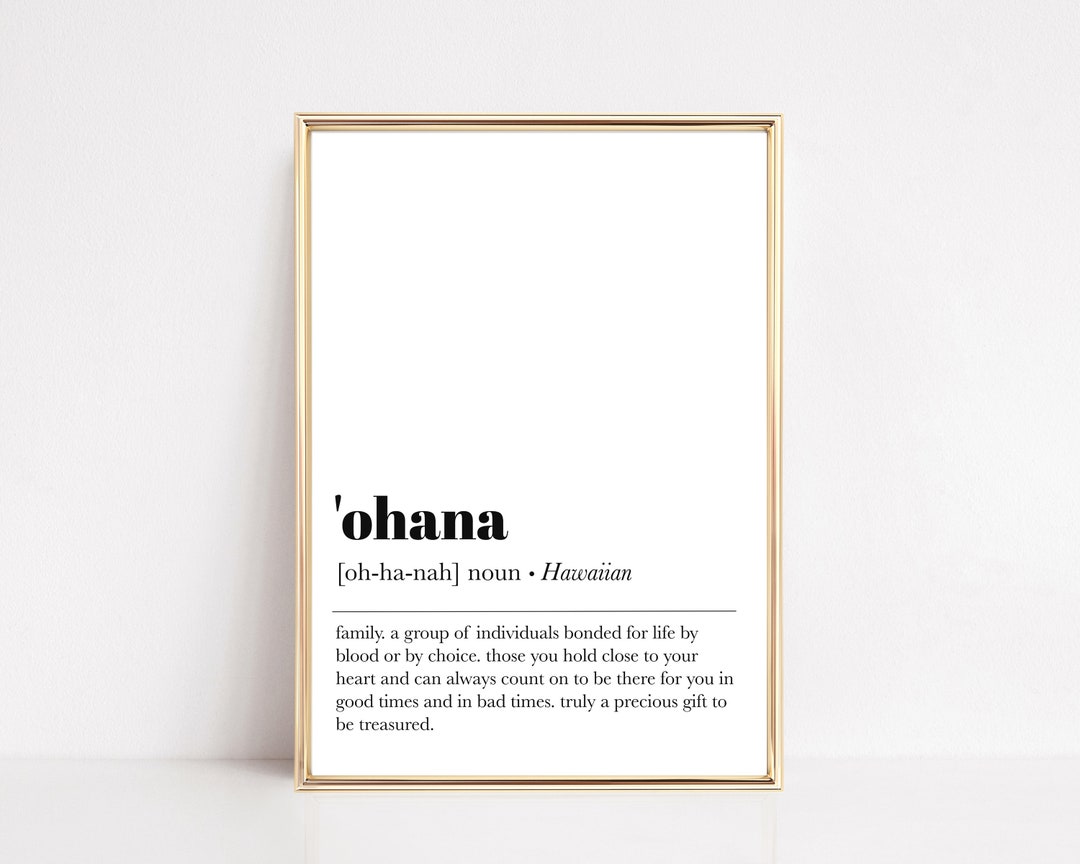 Ohana Definition Print | Hawaiian Wall Art | Family Definition Print ...