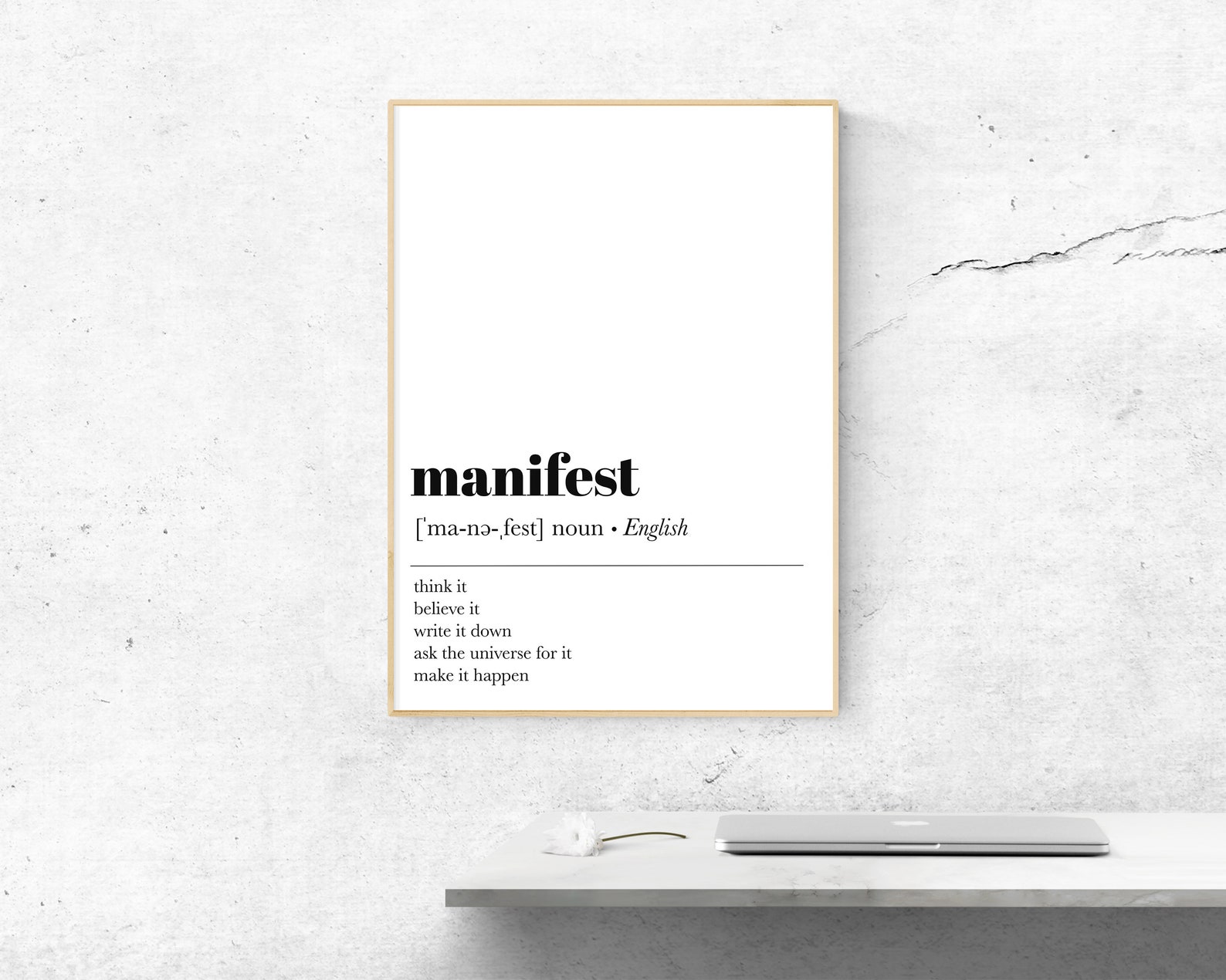 Manifest Definition Print Inspirational Wall Art Happiness - Etsy Canada