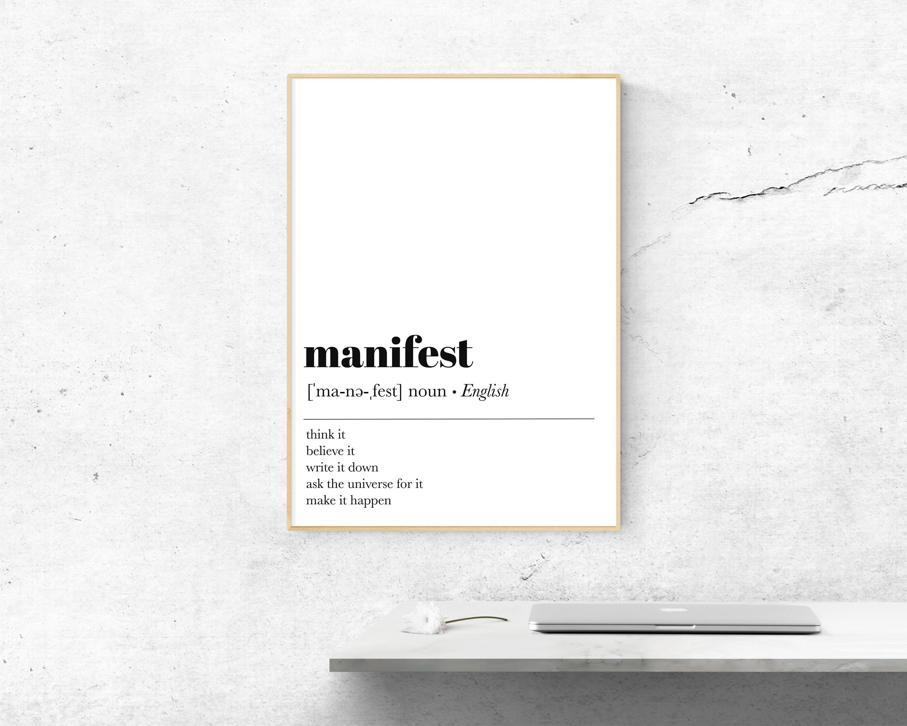 Manifest Definition Print Inspirational Wall Art Happiness - Etsy Canada