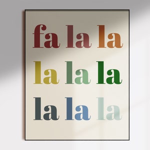 Fa La La Printable | Fa La La Sign | Holiday Decor | Christmas Wall Art ...
