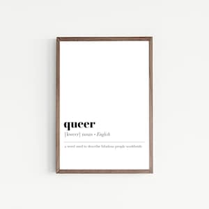 Queer Definition Print | Queer Wall Art | LGBTQ Gift | LGBT Pride Wall ...