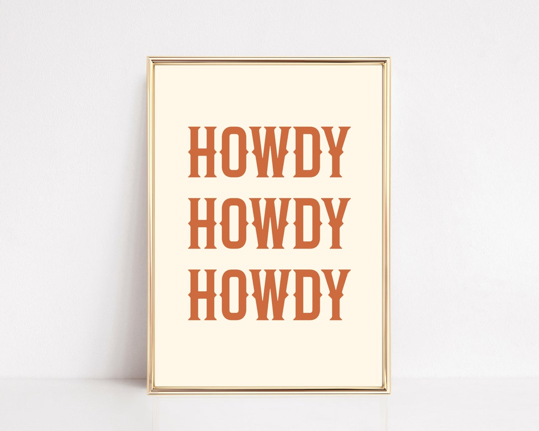 Howdy Sign Trendy Wall Art Dorm Decor for College Girls Aesthetic Print ...