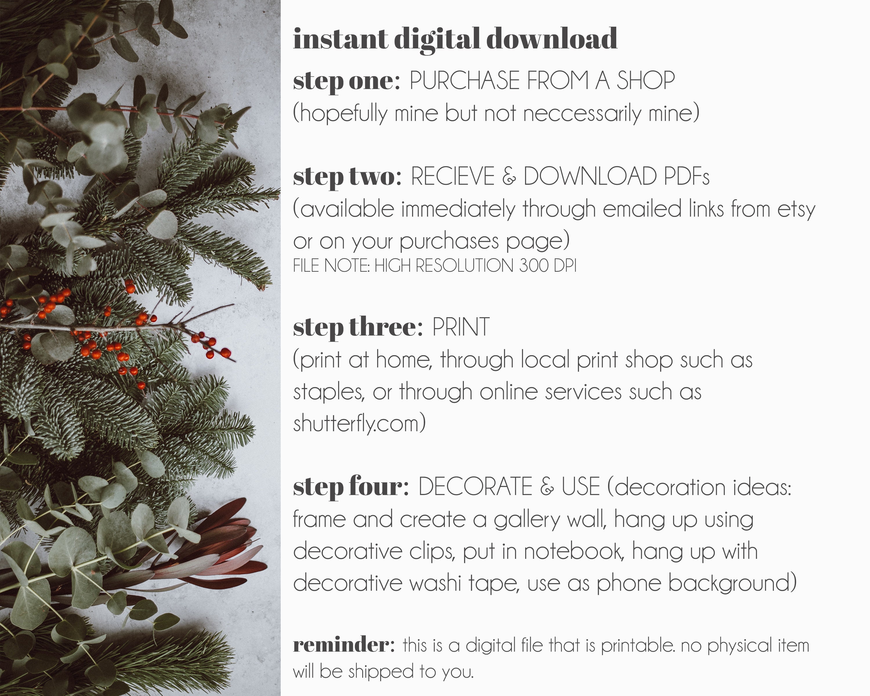 Christmas Definition Print Christmas Printable Wall Art | Etsy