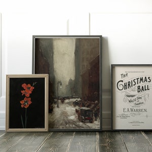 Minimalist Christmas Wall Art | Vintage Christmas Print | Antique ...