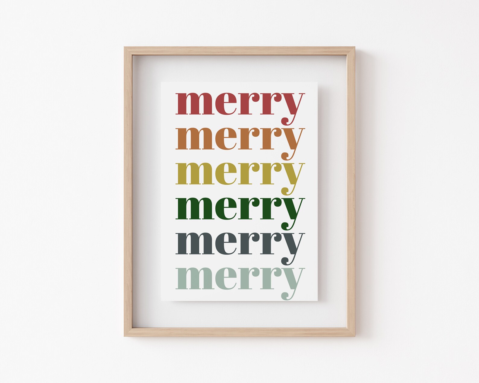 Printable Holiday Decor Merry Merry Merry Art Print | Etsy