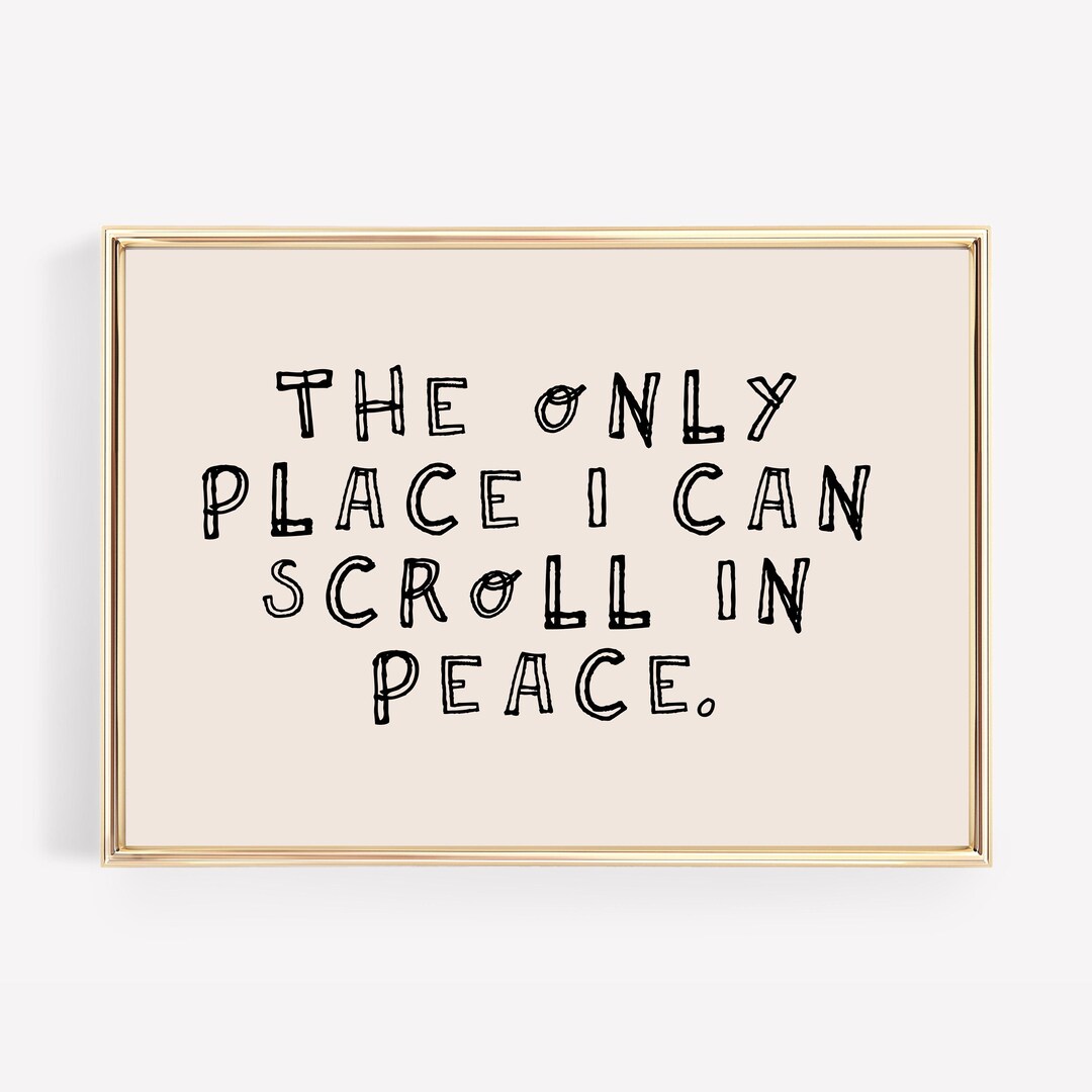 Funny Toilet Print | Scroll in Peace | Cute Bathroom Decor | Quirky ...