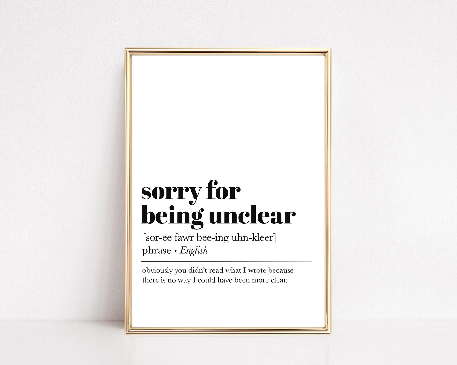 Funny Office Wall Art Sorry for Being Unclear Cubicle - Etsy