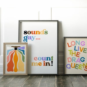 Pride Wall Art | 9 PRINTABLES | Subtle Pride Decor | Queer Art | LGBTQ ...