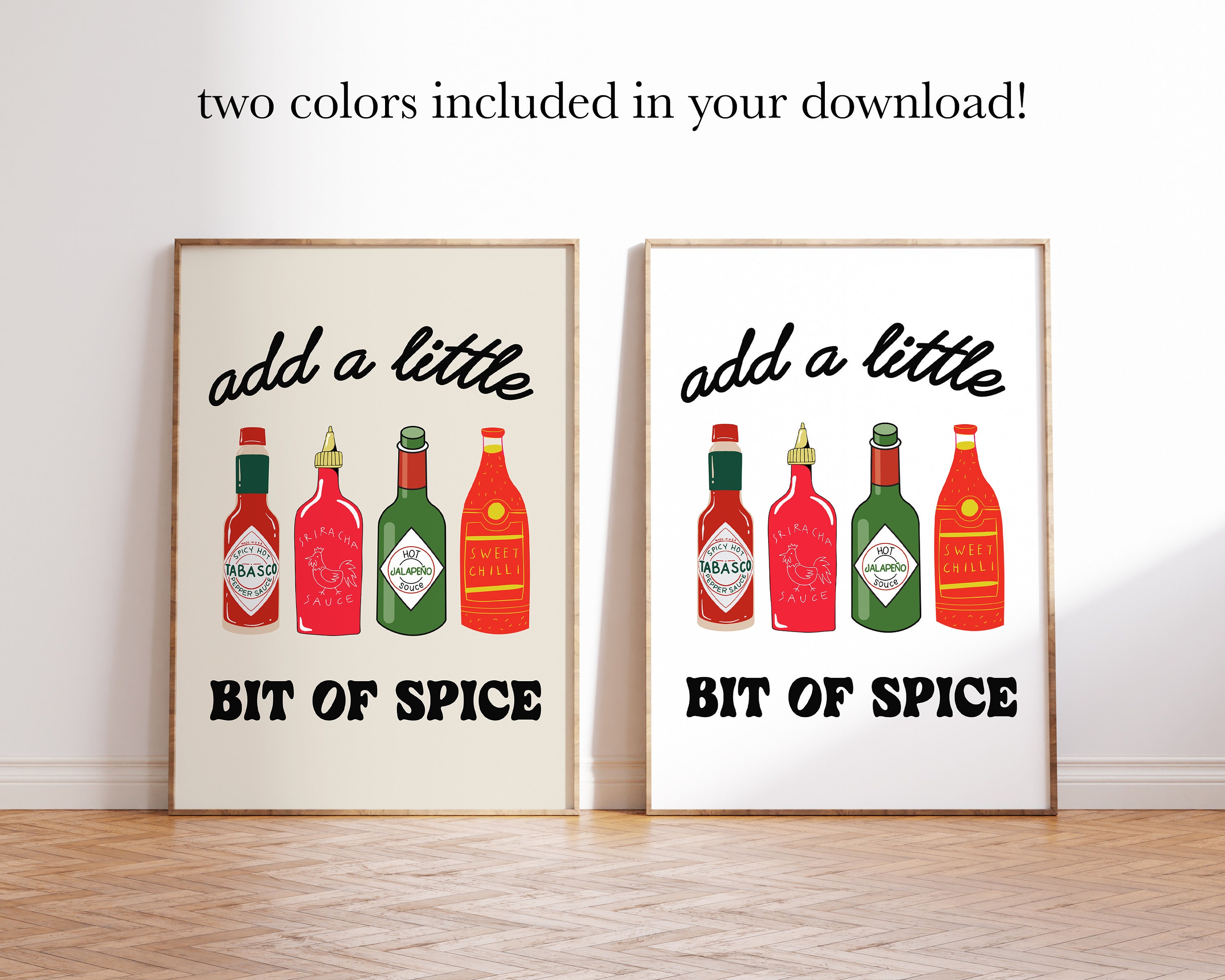 Hot Sauce Wall Art | Kitchen Print | Food Art Print | Cute Kitchen ...