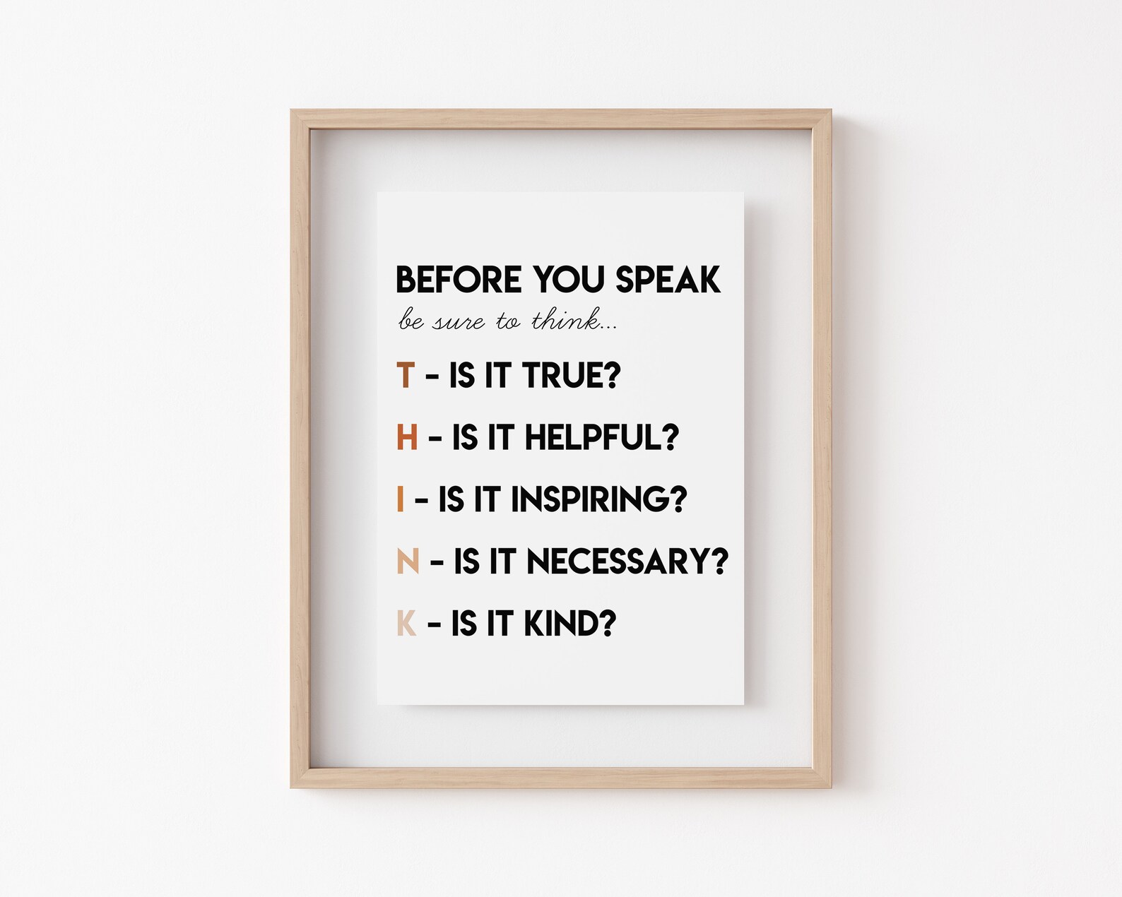 Think Before You Speak Poster Neutral Classroom Printable - Etsy