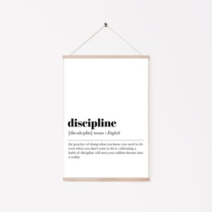 Discipline Definition Print | Office Wall Art | Home Office Decor ...