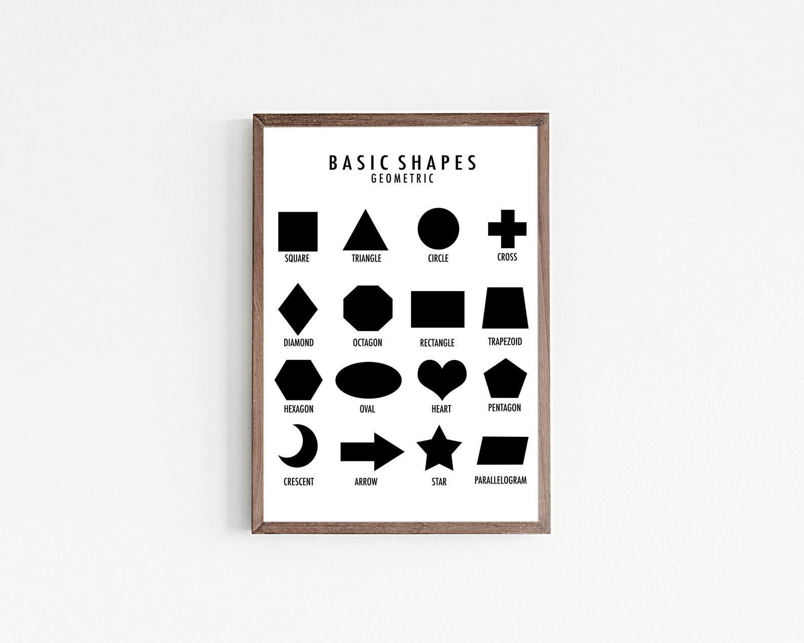 Shapes Poster Neutral Classroom Decor Educational Poster - Etsy