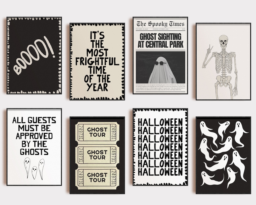 Halloween Decor | 20 HALLOWEEN DIGITAL PRINTS | Halloween Wall Art ...