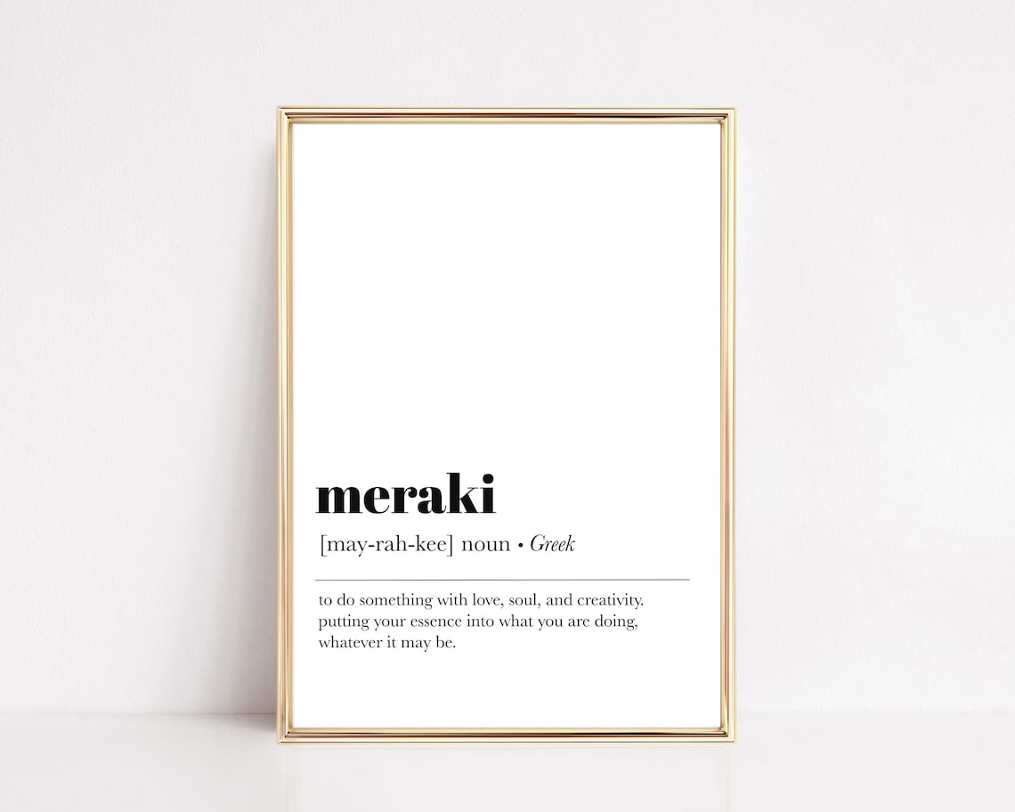 Meraki Definition Print | Inspirational Wall Art | Minimalist Home ...