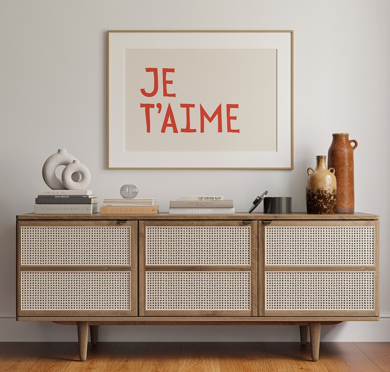 Impresión "Je T'aime" / Arte mural "Amor francés" (Descarga digital ...