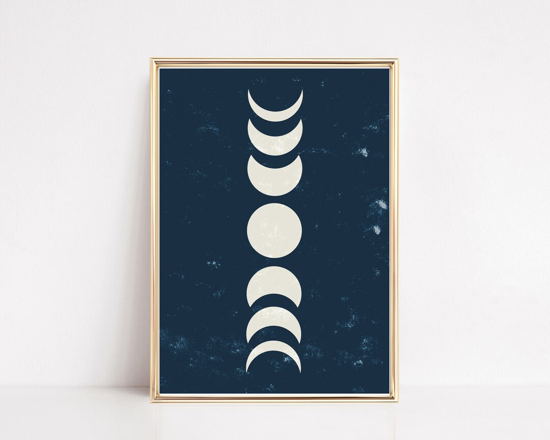 Moon Phases Print Moon Phase Poster Moon Phase Wall Art - Etsy