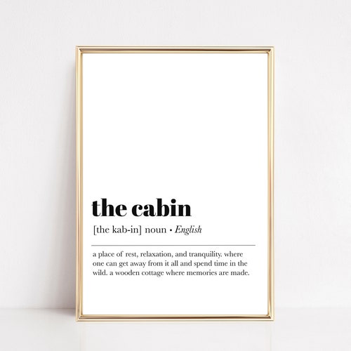 Cabin Definition Print Cabin Decor Printable Wall Art for - Etsy