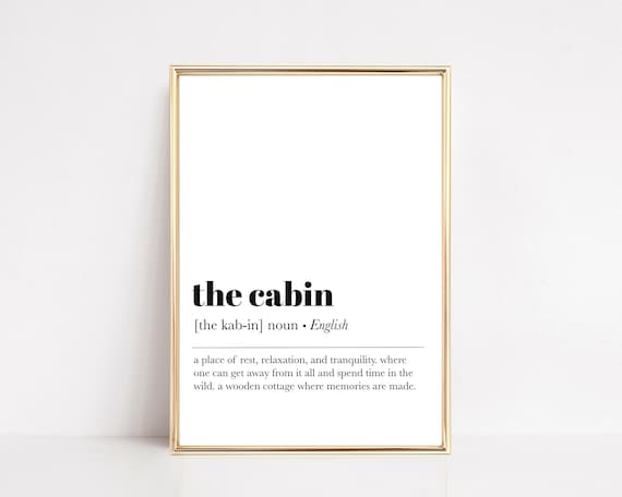 Cabin Definition Print Cabin Decor Printable Wall Art for - Etsy
