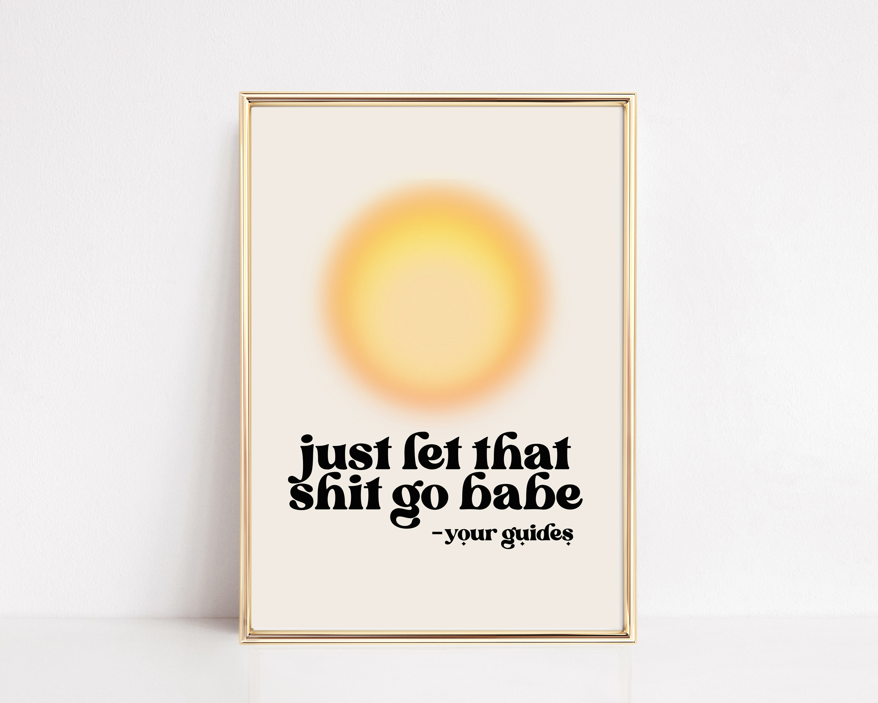 Retro Wall Art Let That Shit Go Print Trendy Wall Art | Etsy