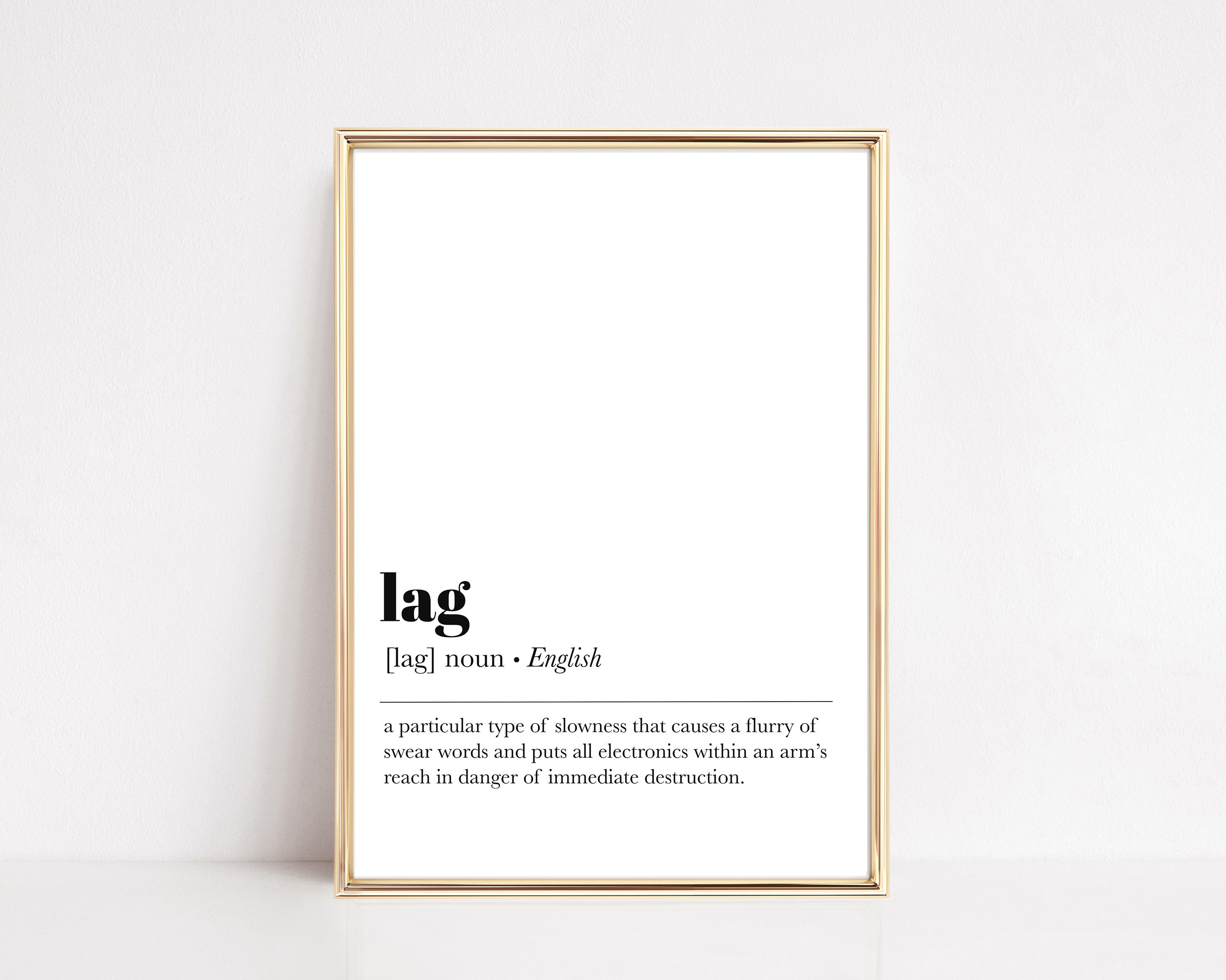 Lag Definition Print Gaming Wall Art Set Gamer Print | Etsy