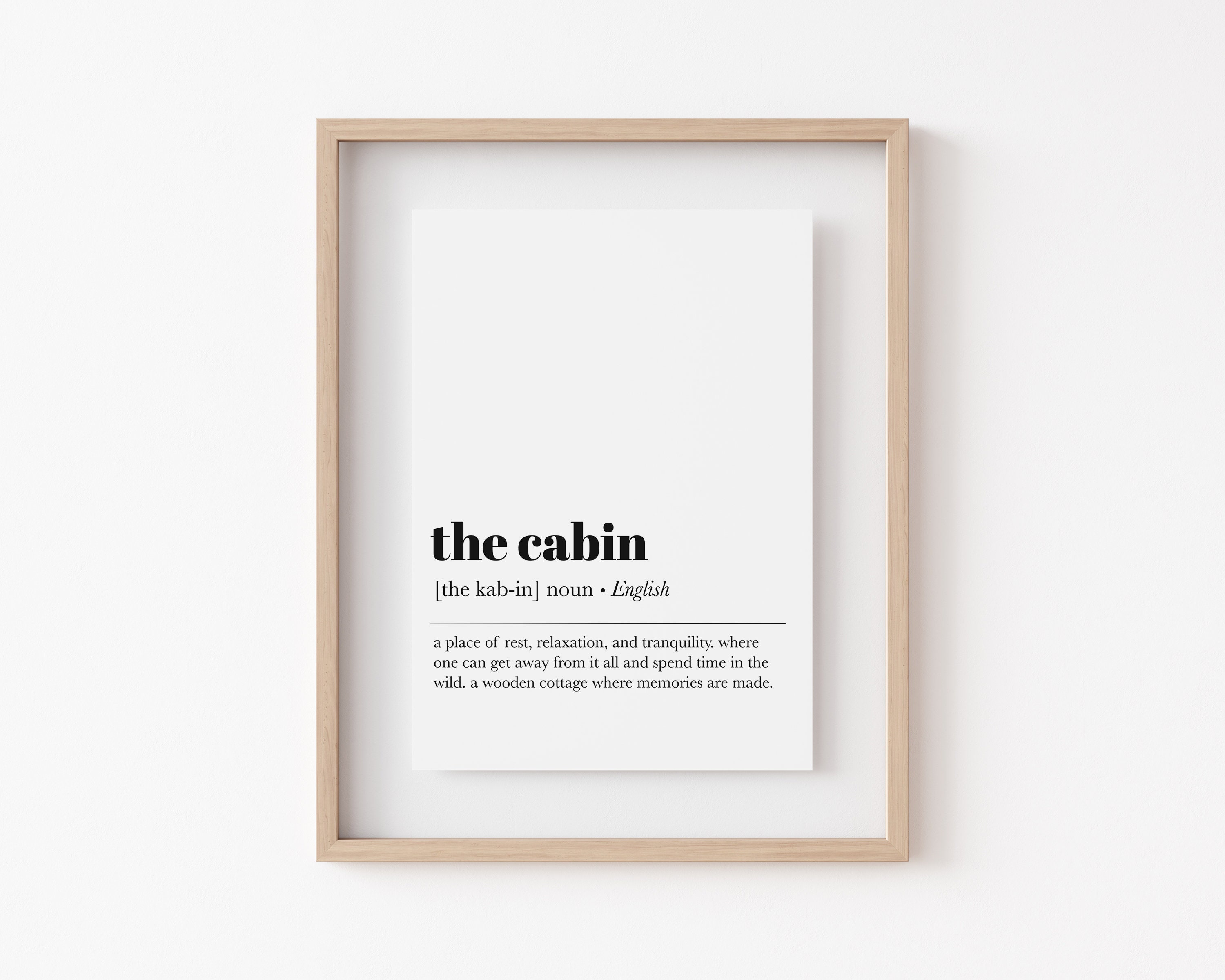 Cabin Definition Print | Cabin Decor | Printable Wall Art for Cabin ...