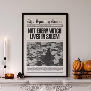 Halloween Newspaper Wall Art | Printable Halloween Decor | Retro ...