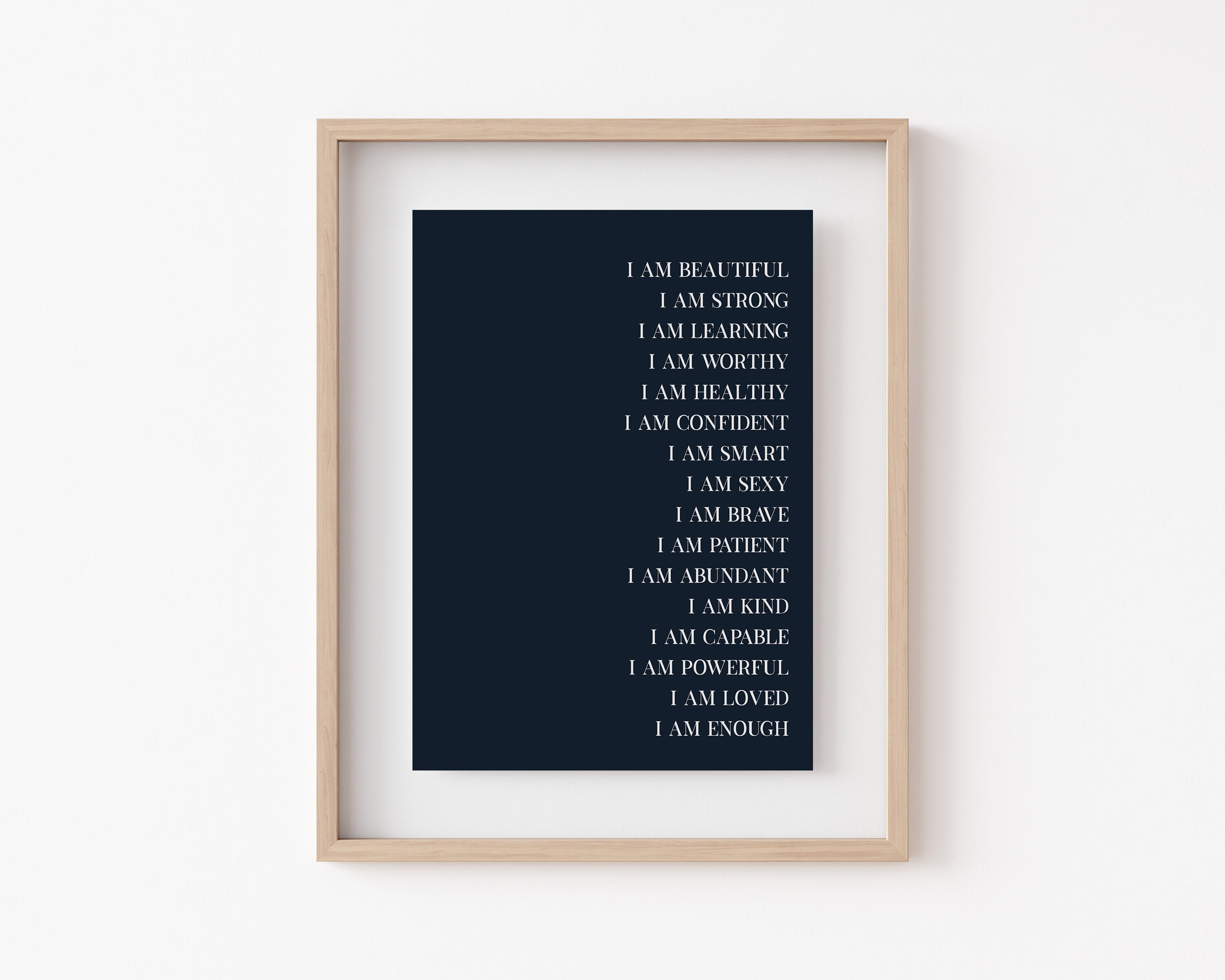 Daily Affirmations Print | Affirmations Wall Art | Blue Wall Art ...