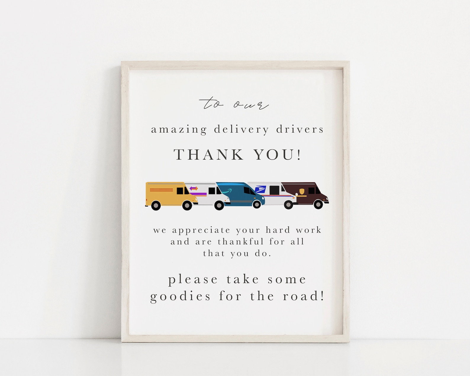 Delivery Driver Snack Sign 8x10 Delivery Driver Thank You - Etsy