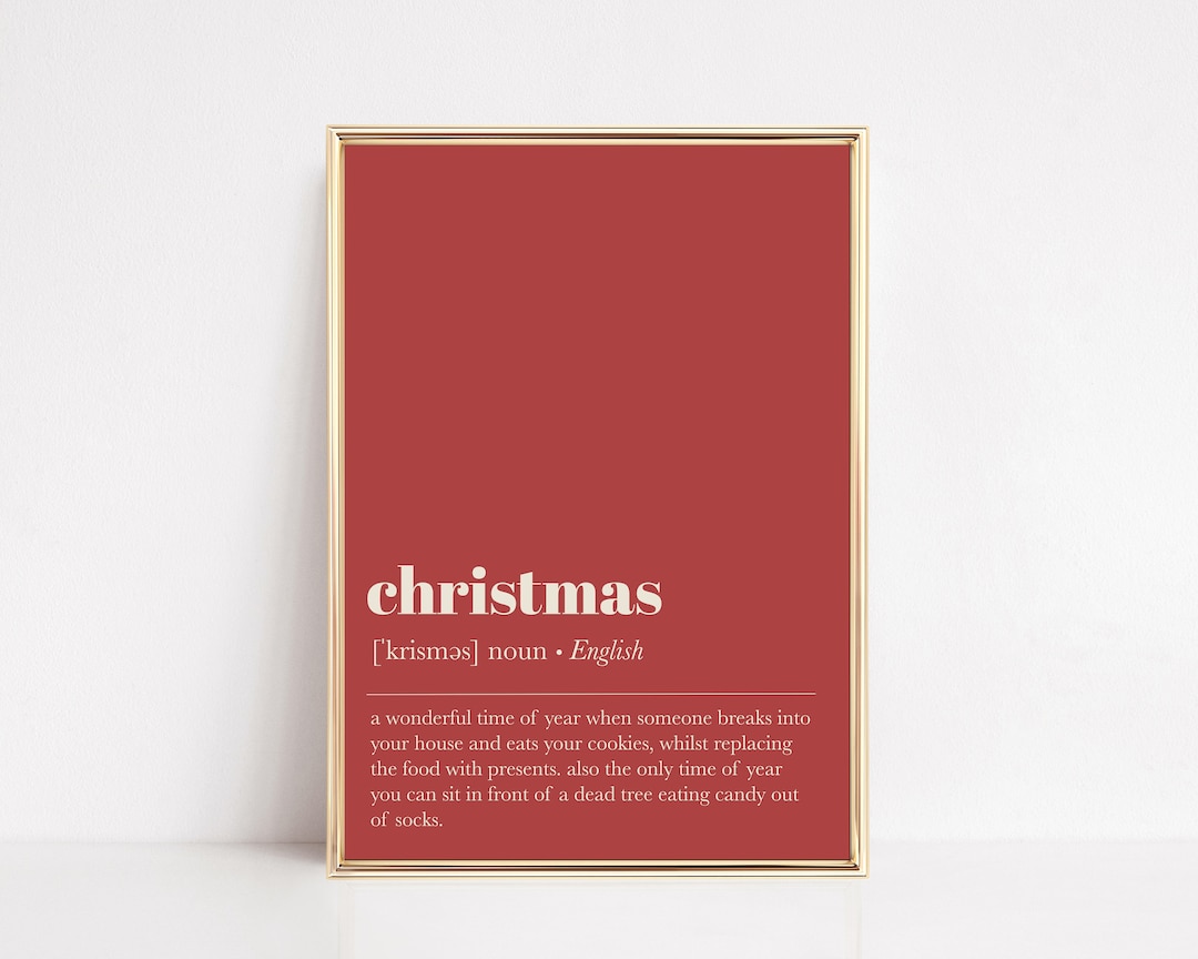 Christmas Definition Print Christmas Printable Wall Art Christmas Wall ...