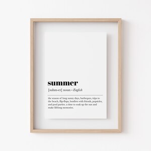 Summer Definition Print | Summer Art | Summer Decor | Summer Printable ...