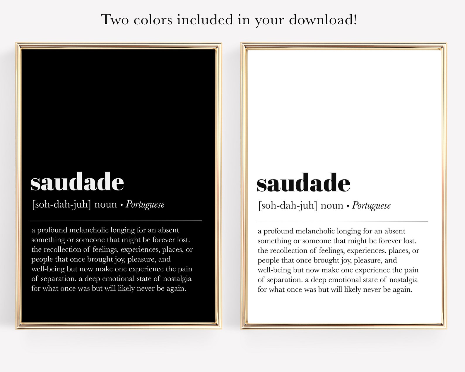 Saudade Definition Print Portuguese Home Decor Portuguese - Etsy