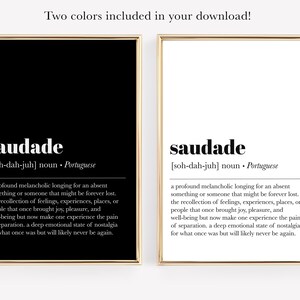Saudade Definition Print | Portuguese Home Decor | Portuguese Gift ...