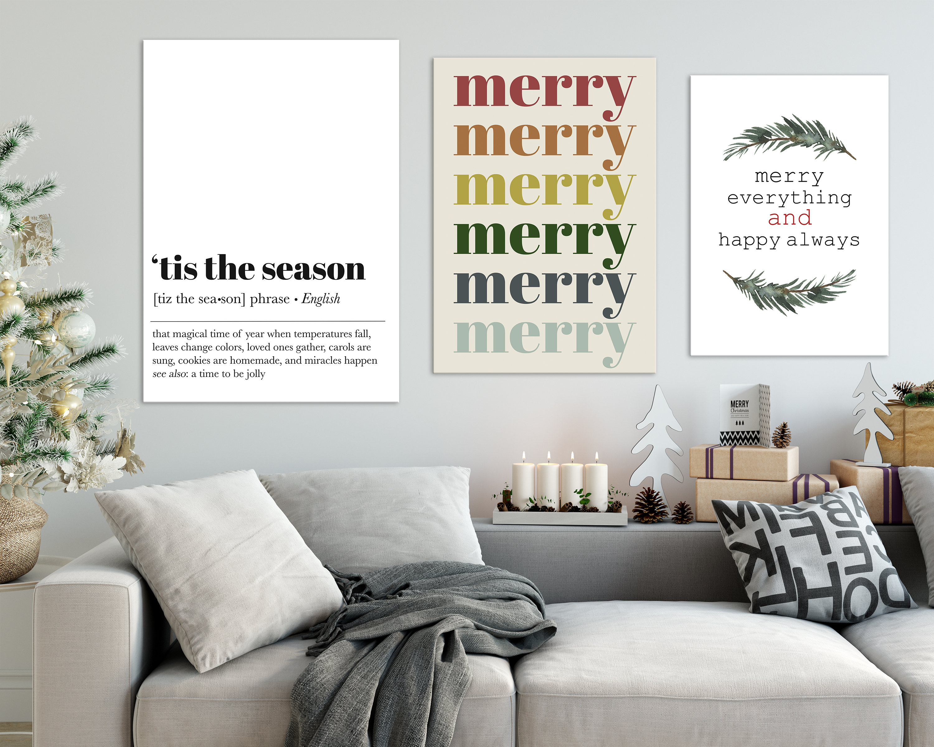 Merry Merry Merry | Colorful Christmas Art | Modern Holiday | Christmas ...