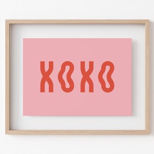 Valentines Day Printable Xoxo Wall Art Print Trendy Wall Art Pink Wall ...
