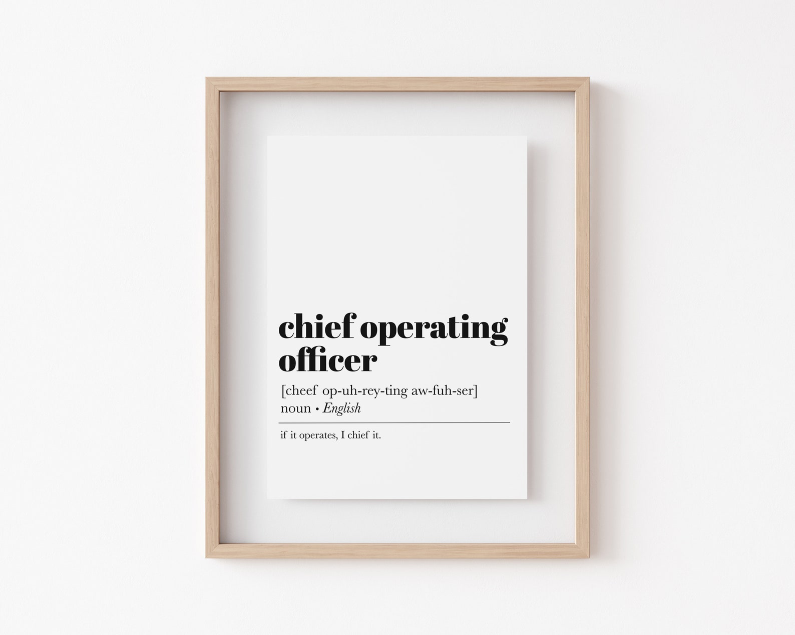 Chief Operating Officer Definition Print Coo Gift Funny - Etsy