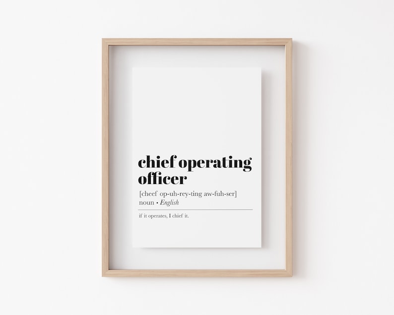 Chief Operating Officer Definition Print Coo Gift Funny - Etsy