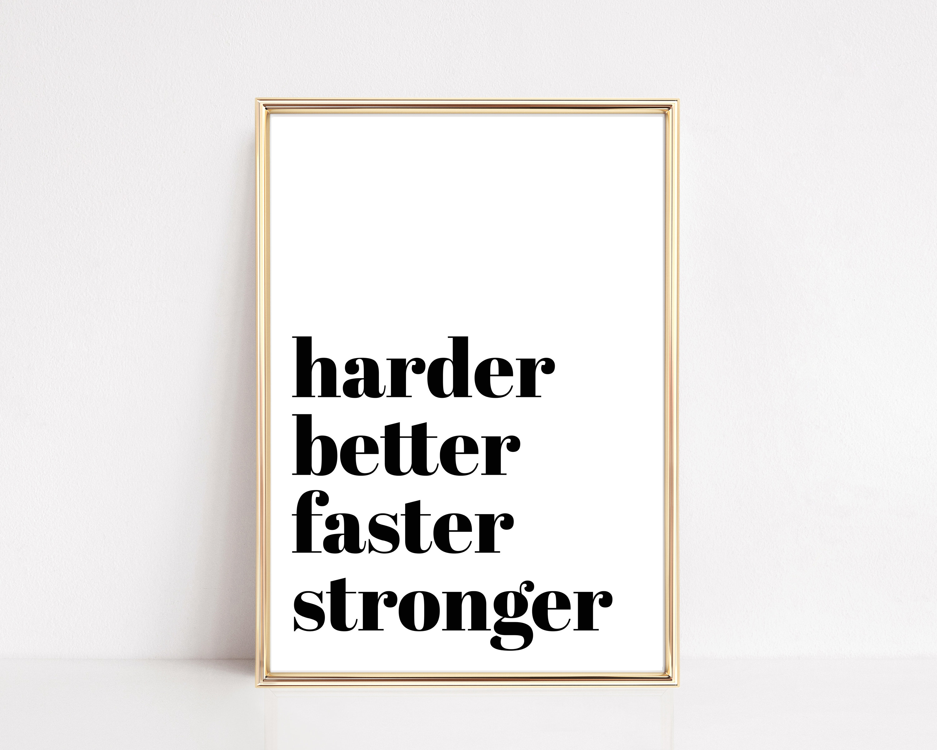 Home Gym Wall Art Harder Better Faster Stronger Print Gym - Etsy