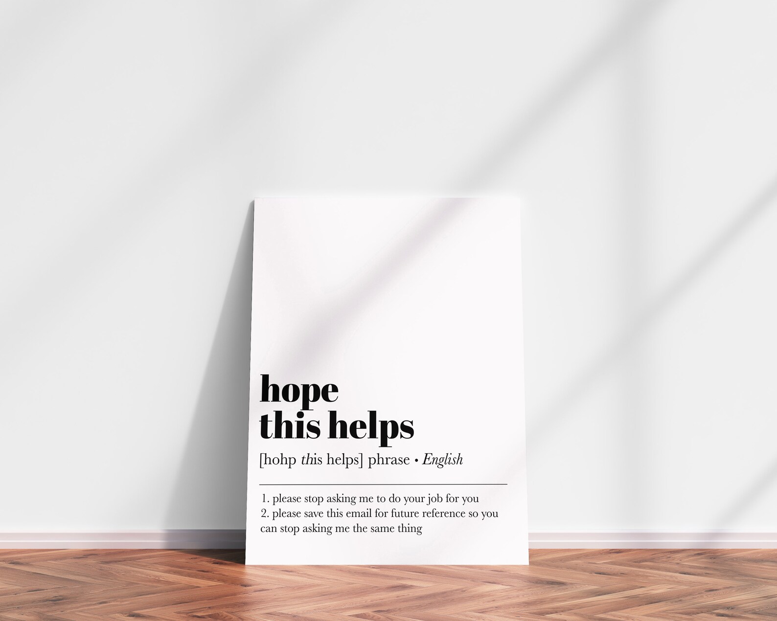 Funny Home Office Decor Hope This Helps Definition Print | Etsy