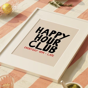 Bar Cart Print | Happy Hour Sign | Bar Cart Decor | Bar Wall Art | Bar ...