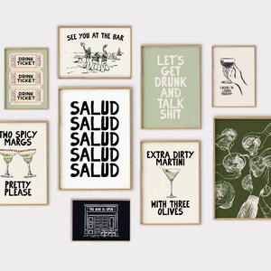 Bar Cart Prints Mega Bundle | 25 PRINTABLES | Bar Cart Wall Decor ...