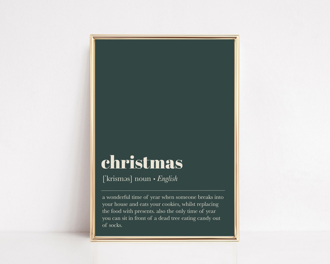 Christmas Definition Print Christmas Printable Wall Art | Etsy