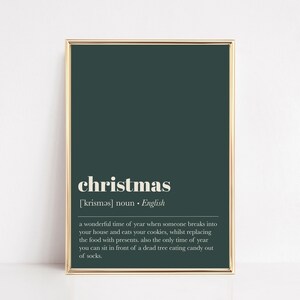 Christmas Definition Print | Christmas Printable Wall Art | Christmas ...
