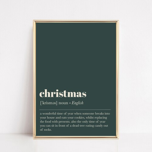 Christmas Definition Print Christmas Printable Wall Art - Etsy