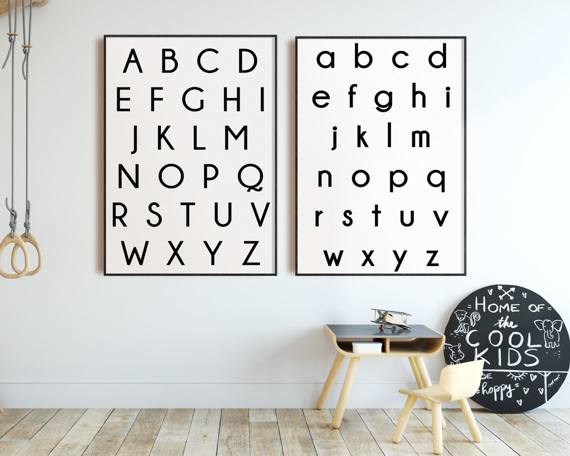 Alphabet Poster Set | Alphabet Printable | Neutral Classroom Decor ...