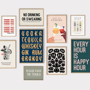 Bar Cart Prints Mega Bundle | 25 PRINTABLES | Bar Cart Wall Decor ...