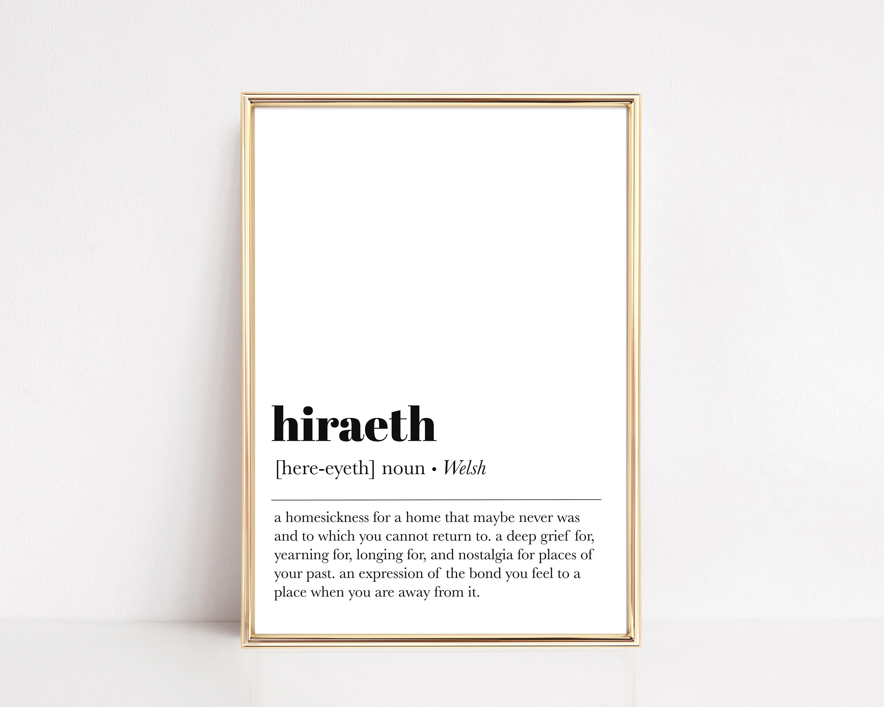 Hiraeth Definition Print Welsh Print Home Definition - Etsy