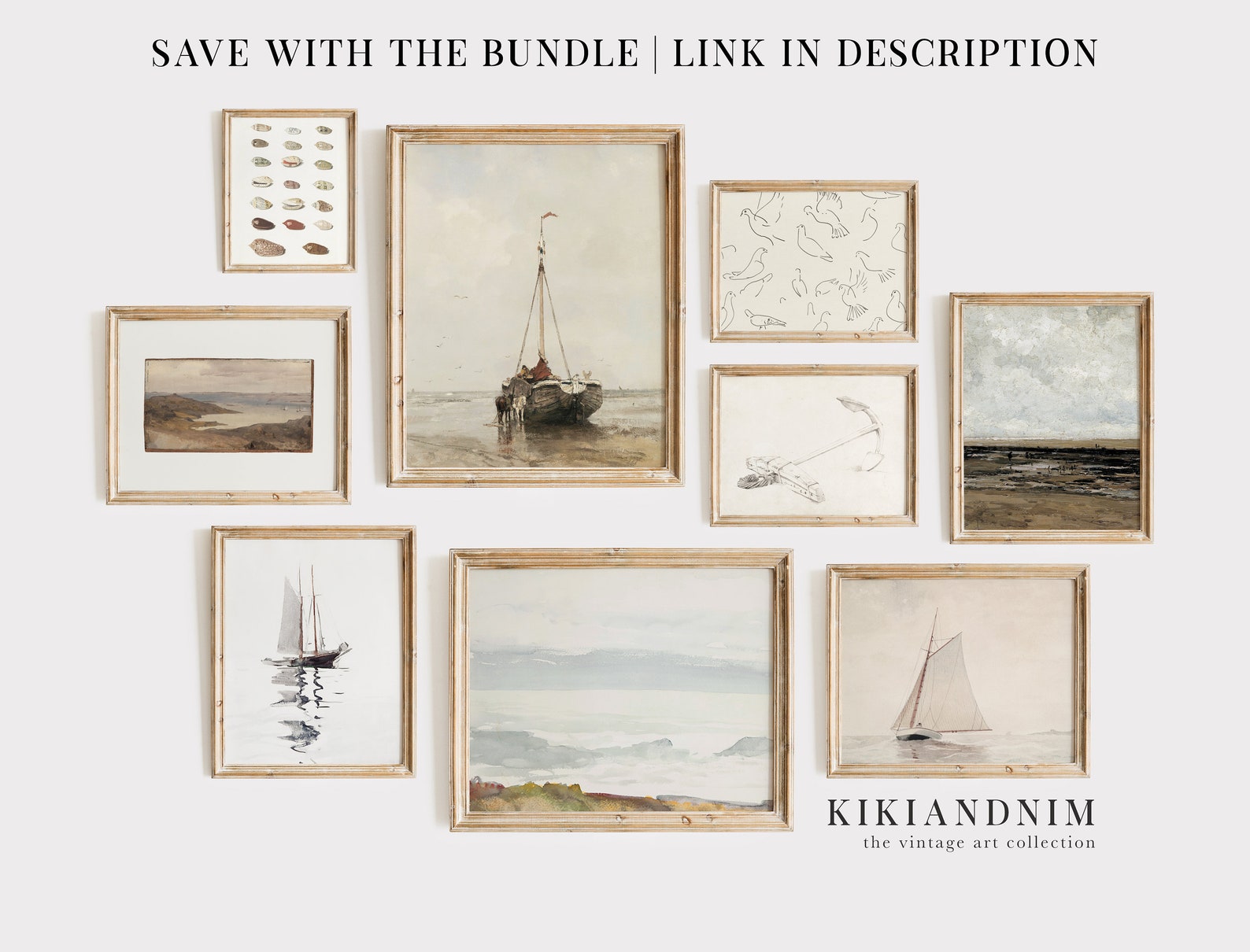 Vintage Beach Prints Coastal Decor Seashells Art Print - Etsy