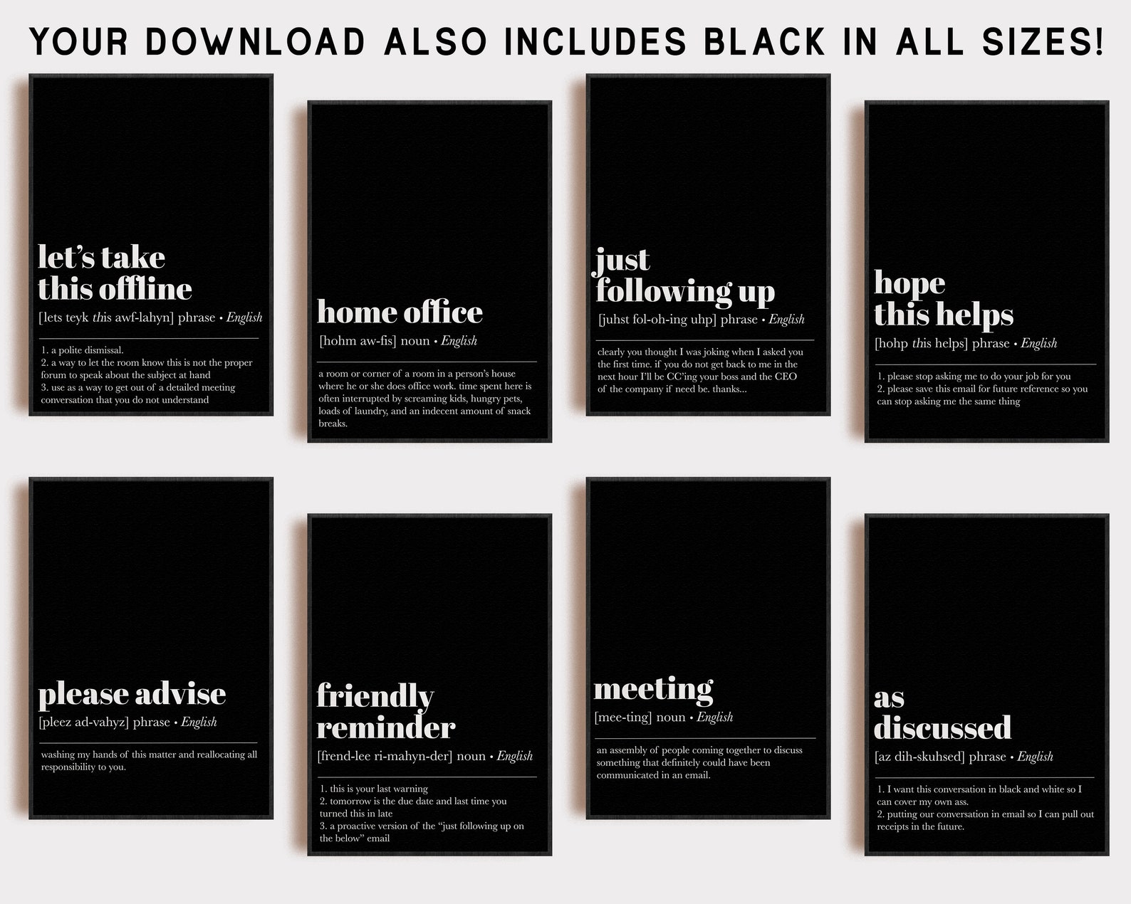 Funny Office Decor 16 PRINTABLES Office Wall Art Gallery - Etsy Canada