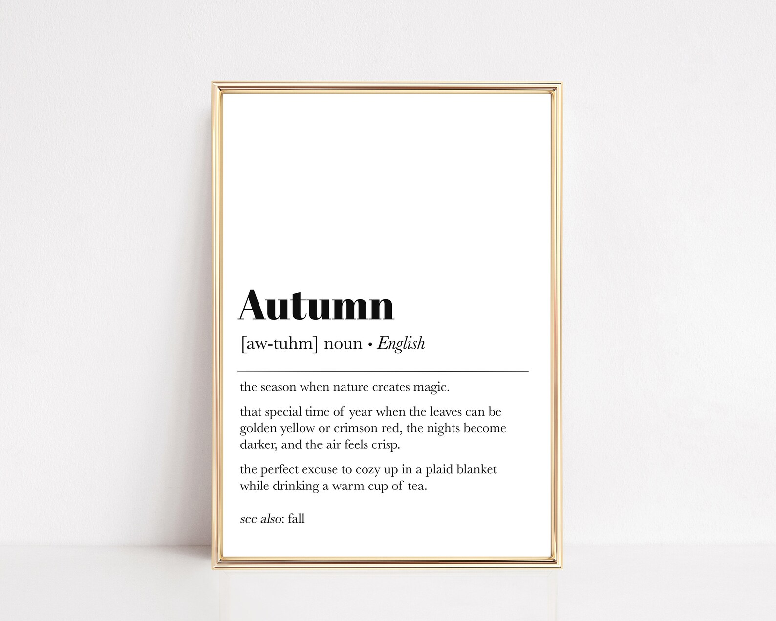 Autumn Definition Print Autumn Wall Art Fall Home Decor - Etsy